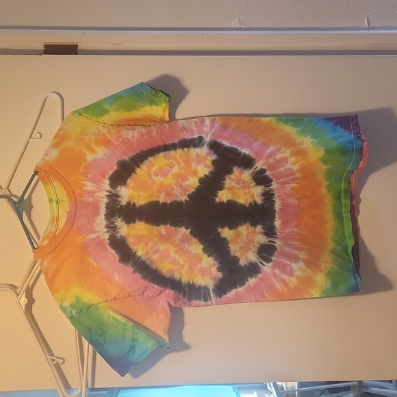 Hanes | Tops | Custom Made Tie Dye Peace Sign | Poshmark